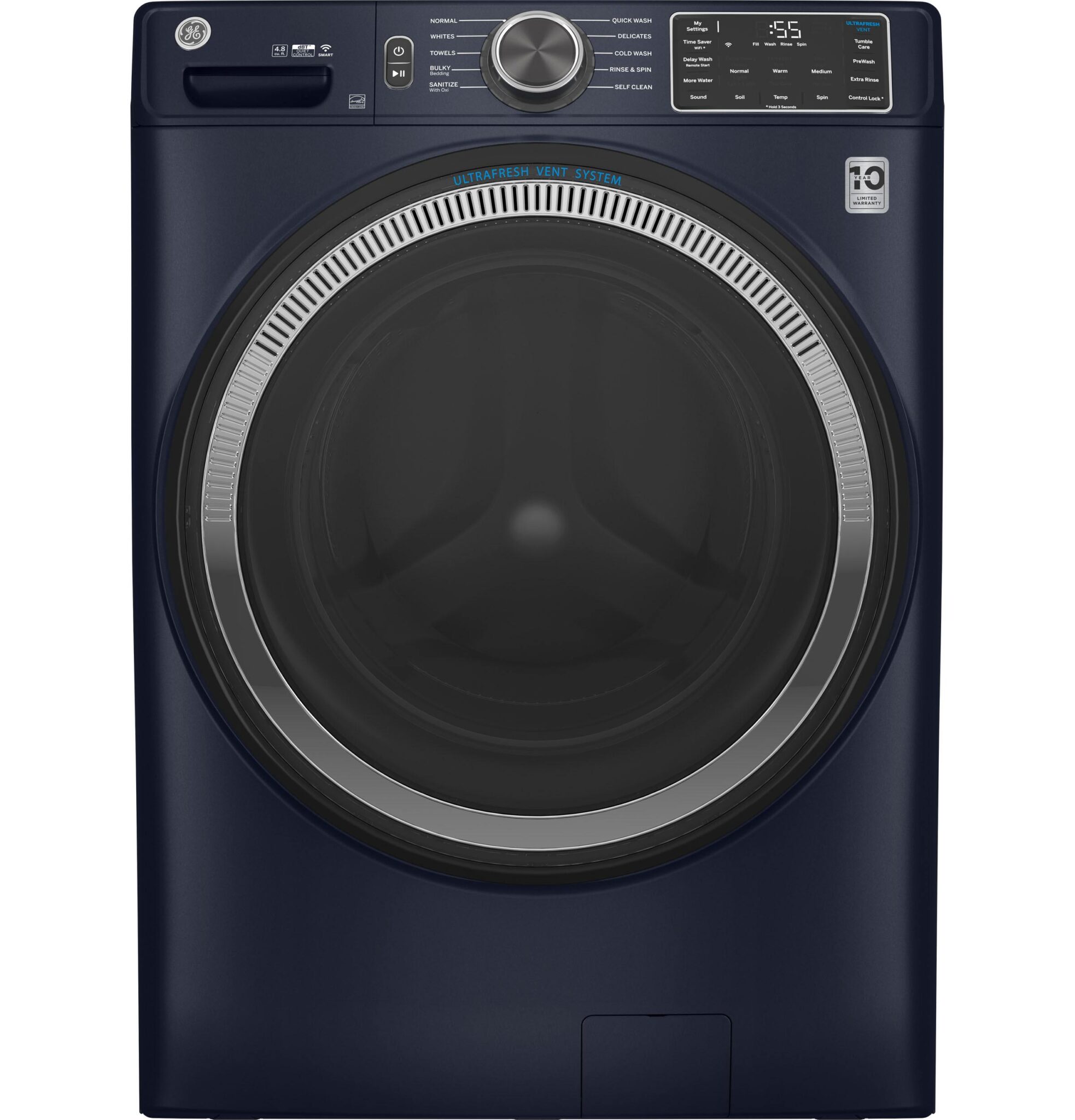 GE Front Load Electric Washer Ge Energy Star 4.8 Cu. Ft. Capacity Smart ...